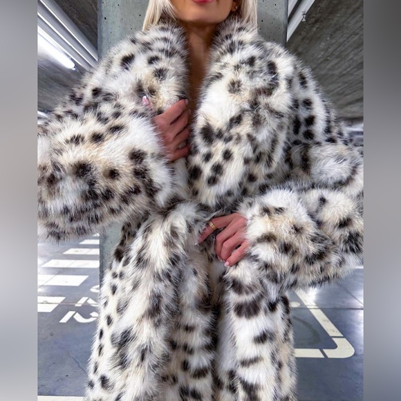 Jackets & Coats | Luxury Faux Fur Coat Maxi Leopard Print Fashionable ...